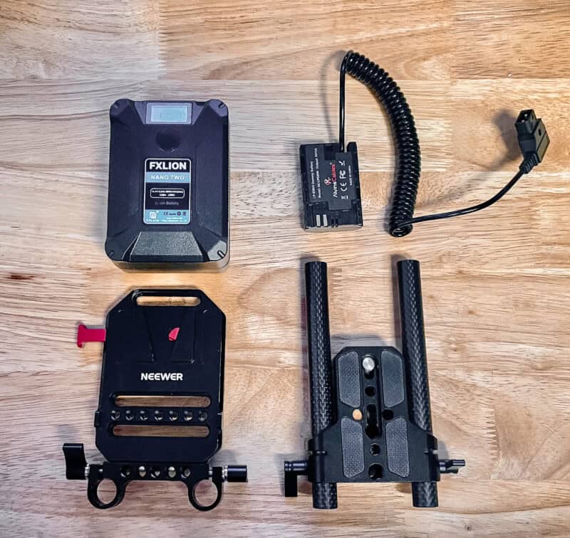 Canon R5C LPE6 Dummy Battery to D-Tap FXLION Nano Two 14.4 volt V-Mount ...